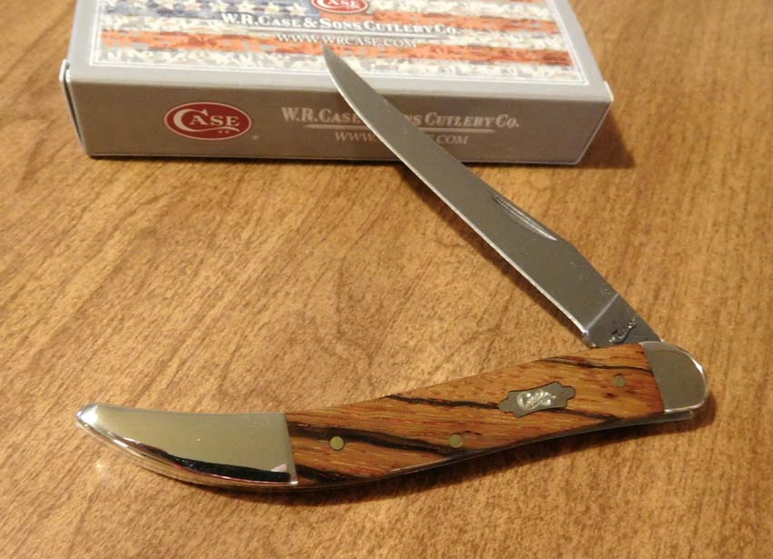 CASE ORANGE CURLY ZEBRA WOOD KNIVES