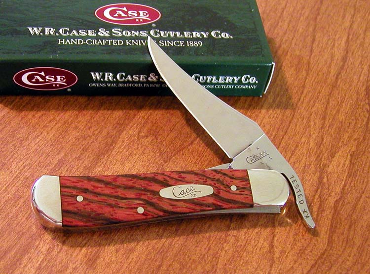 CASE ORANGE CURLY ZEBRA WOOD KNIVES