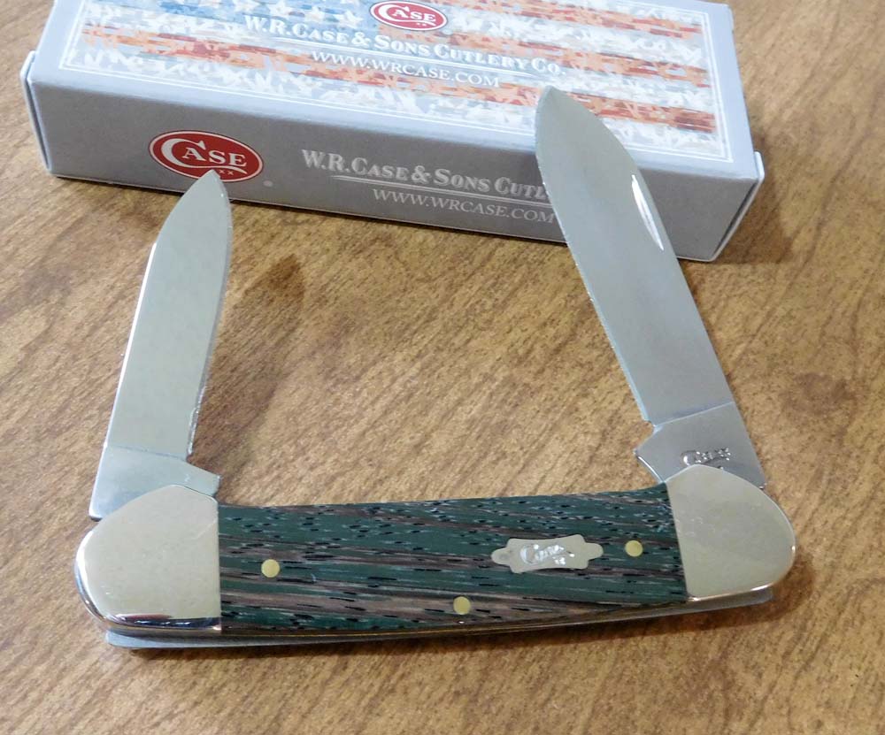 CASE GREEN ZEBRA WOOD KNIVES